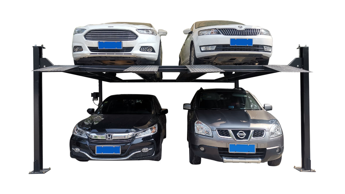 APlusLift 9,000LB 4-Post Double Deck Parking Storage Car Lift - HW-9KD ...