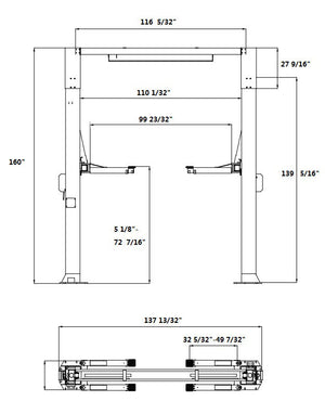 APlusLift 12,000LB 2-Post Overhead Single Release Direct Drive Car Lif ...