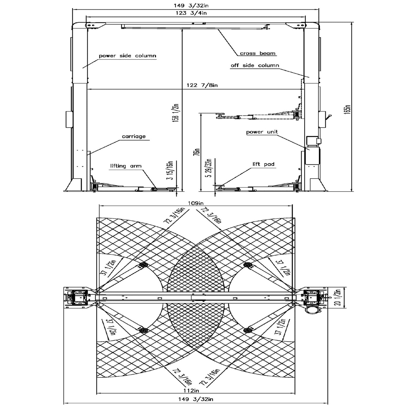 APlusLift 12,000LB 2-Post Overhead Single Release Direct Drive Car Lif ...