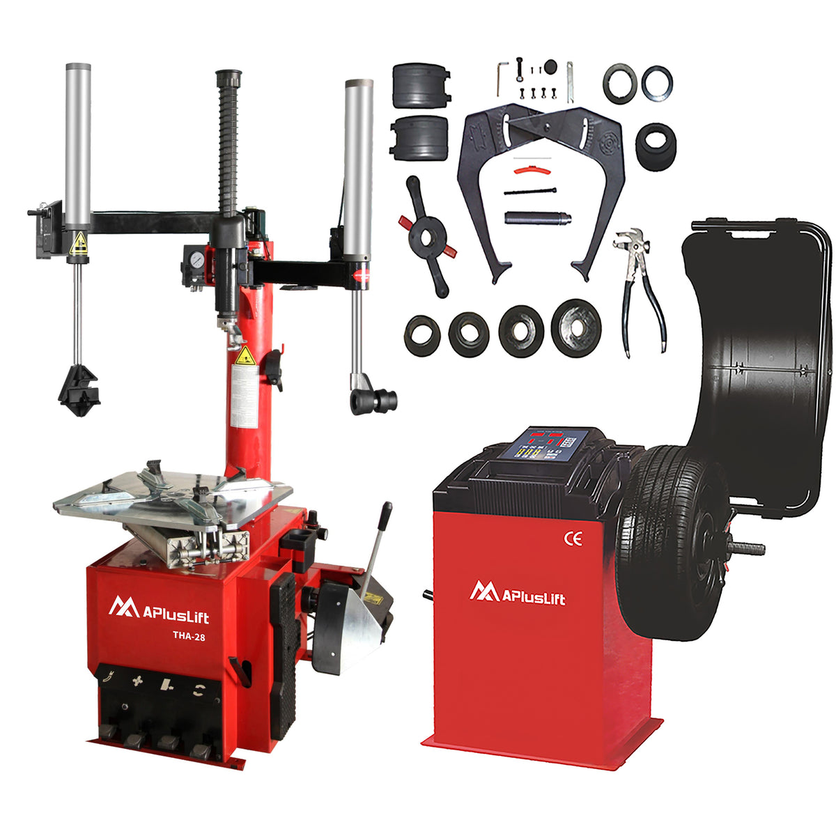 APlusLift THA-28 Tire Wheel Changer and WBS-500 Tire Wheel Balancer Co ...