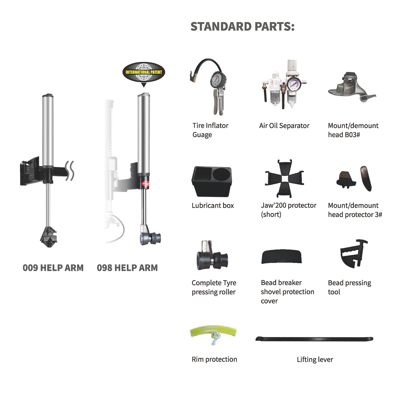 APlusLift DHM-24 Tire Wheel Changer with Semi-Automatic Swing Arm Dual ...